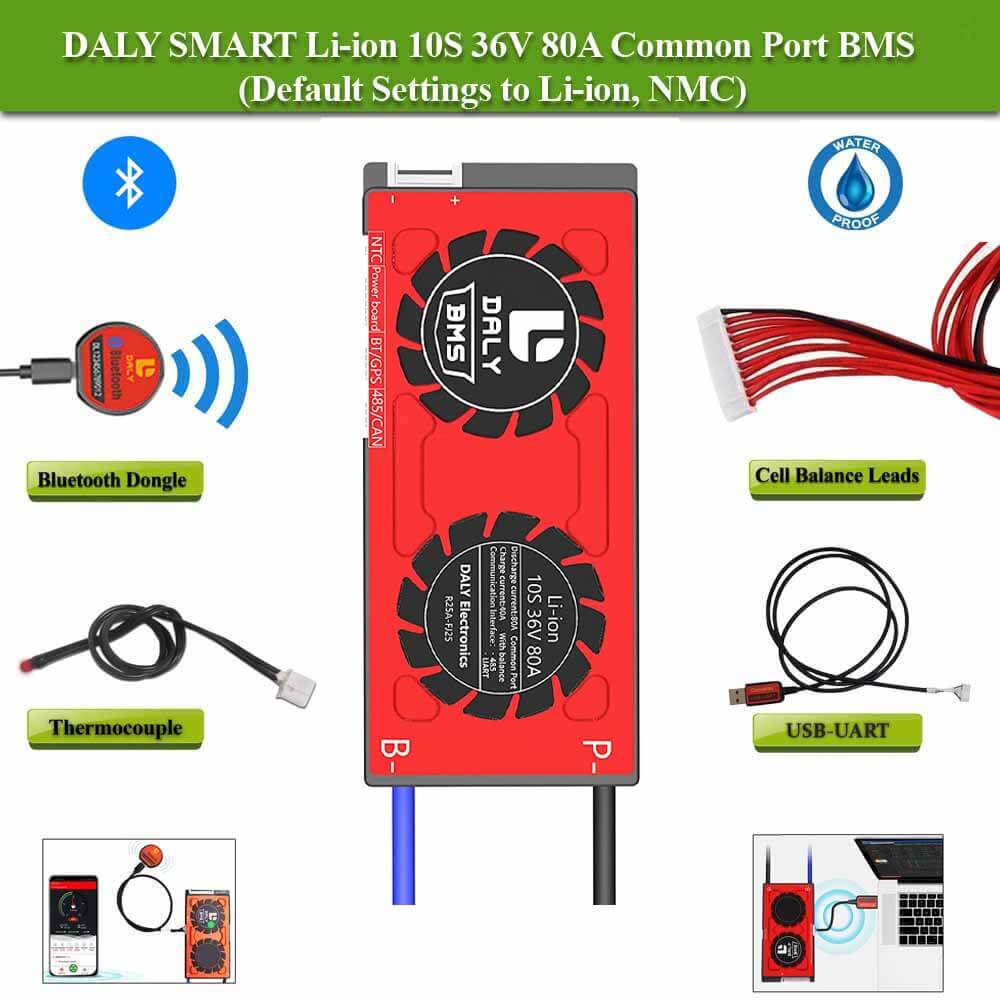 DALY Smart BMS 10S 36V 80A Lithium ion Battery Protection Module. - BMS ...