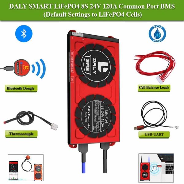 DALY Smart BMS 8S 24V 120A LiFePo4 Battery Protection Module - BMS Batteries