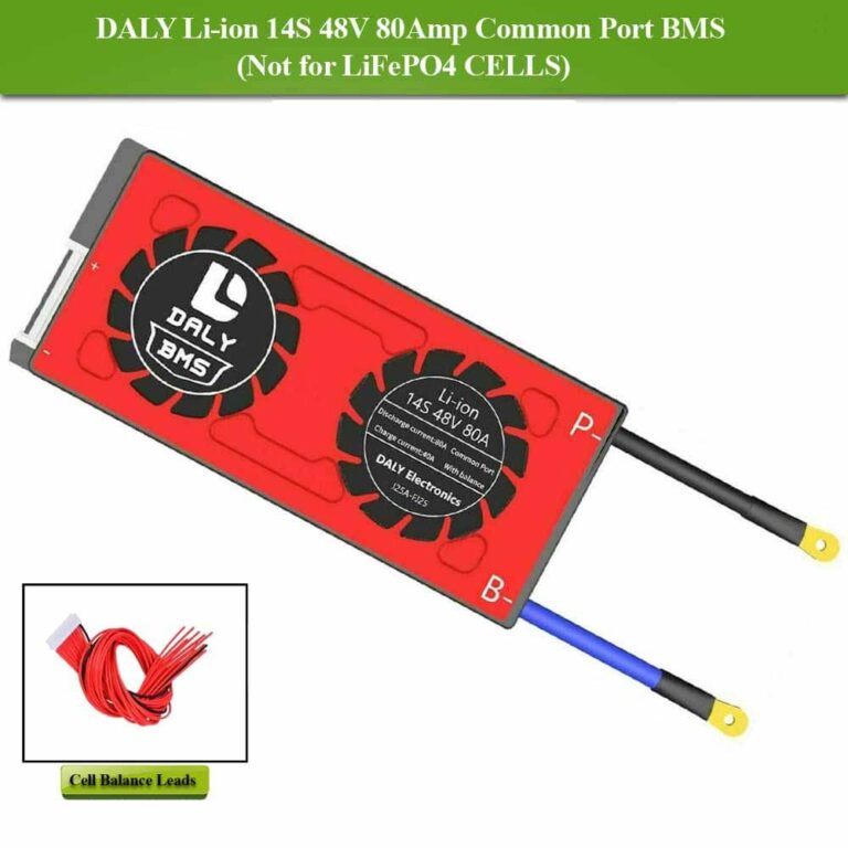 Daly BMS 14S 48V Lithium ion 80A Common Port Battery protection module. - BMS Batteries
