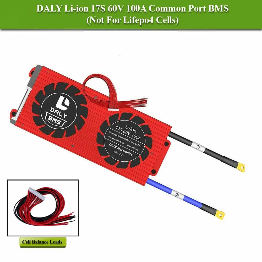 Daly BMS 17S 60V Lithium ion 100A Common Port Battery protection module ...