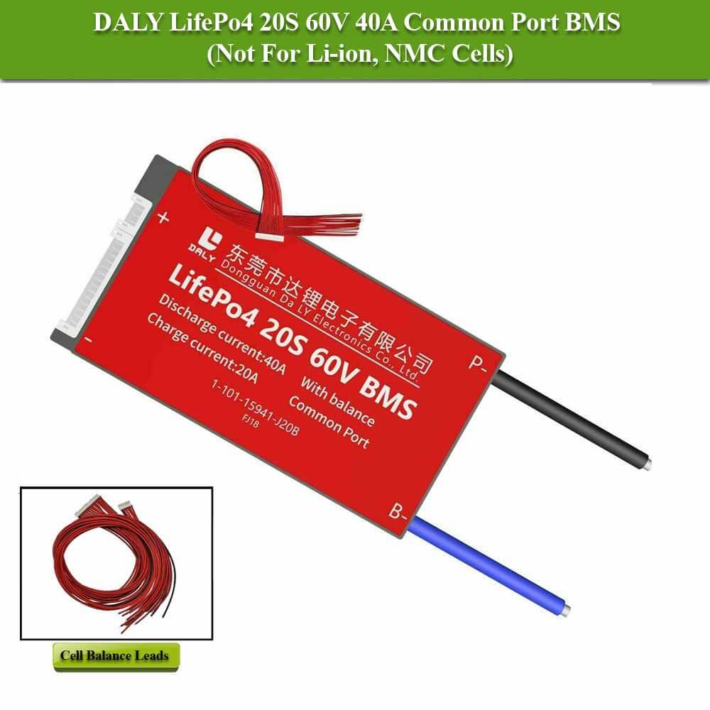 Daly BMS 20S 60V LiFePo4 40A Common Port Battery protection module. - BMS Batteries