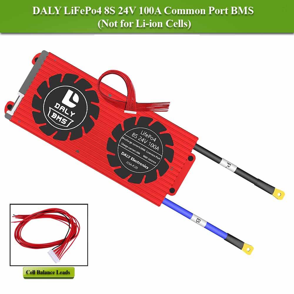 Daly BMS 8S 24V LiFePo4 100A Common Port Battery protection module - BMS Batteries